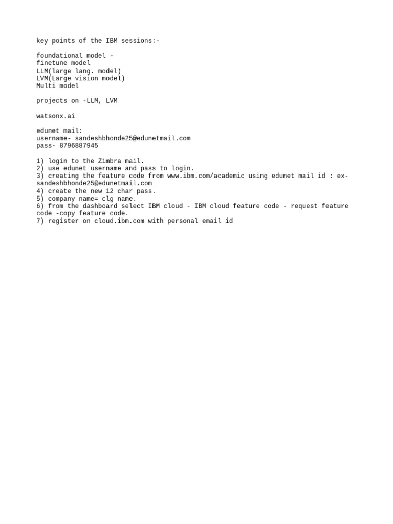Key Points of The IBM Sessions | PDF | Computers | Technology & Engineering