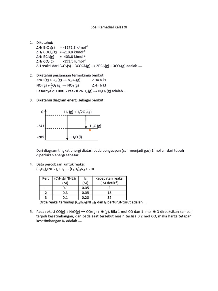 Soal Remedial Kelas XI | PDF