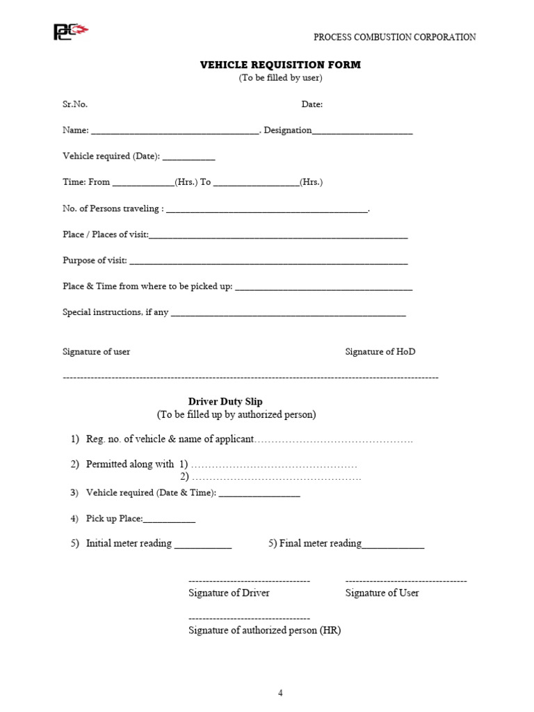 Vehicle Requisition Slip-PCT | PDF | Business | Computers
