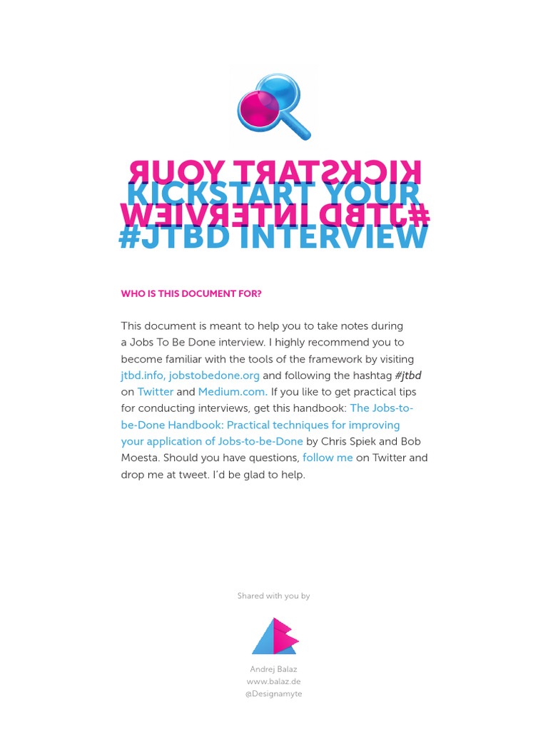 JTBD InterviewTemplate | PDF | Interview