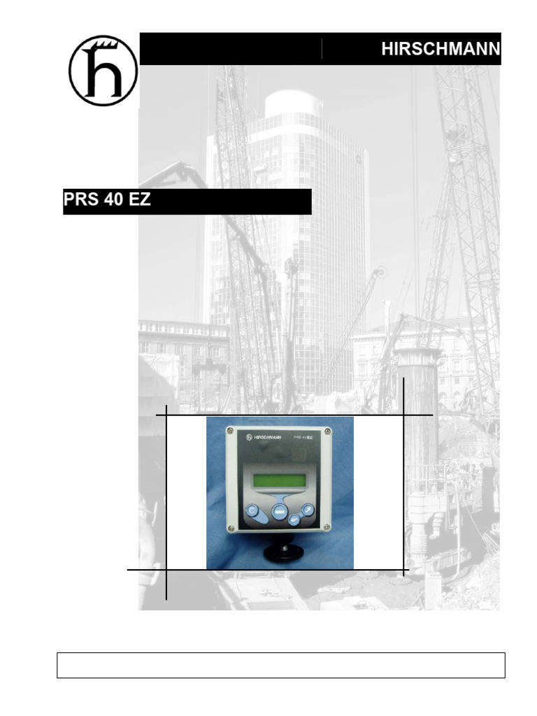 Hirschmann: Operator'S / Service Manual | PDF | Crane (Machine) | Liquid Crystal Display