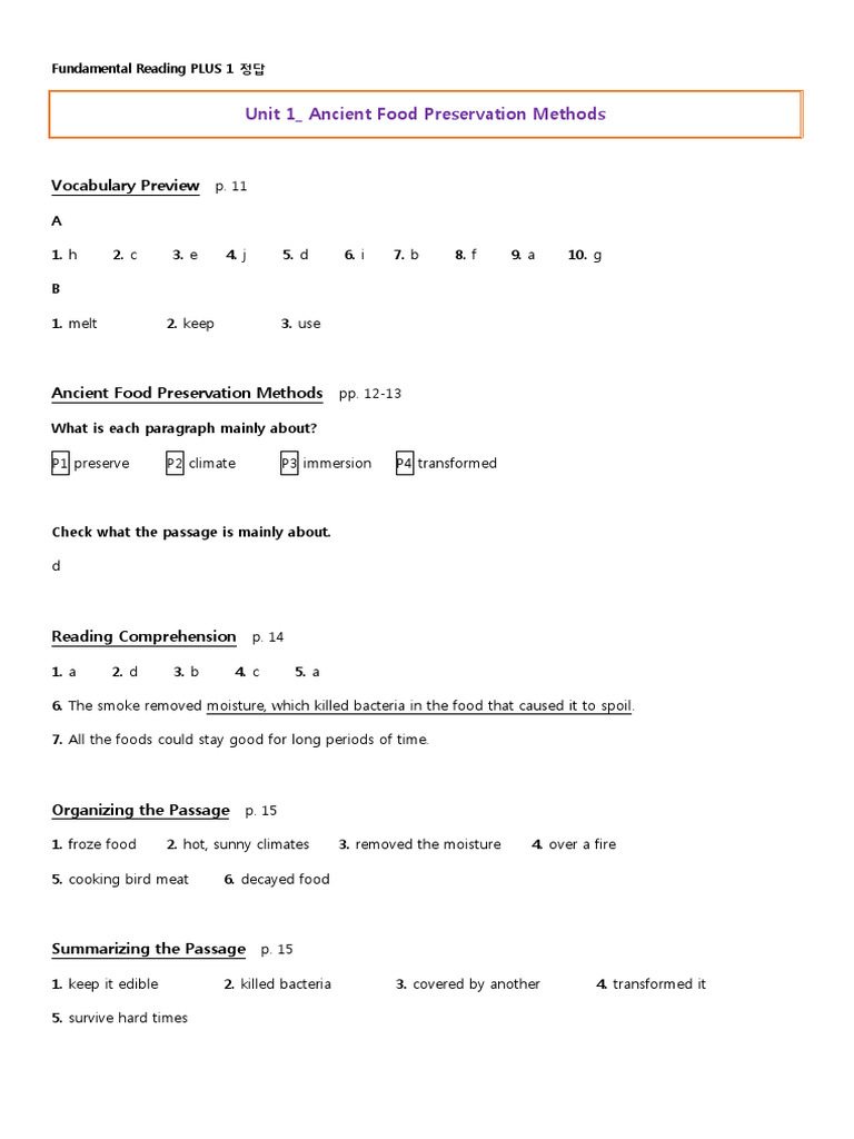 Fundamental Reading Plus 1 - 본책 정답 | PDF | Cyclone | Earth