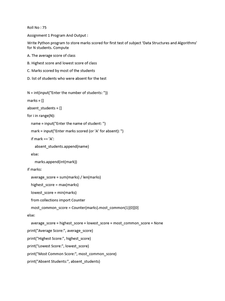 Fds Practical 1 Roll No 75 | PDF | Career & Growth | Computers