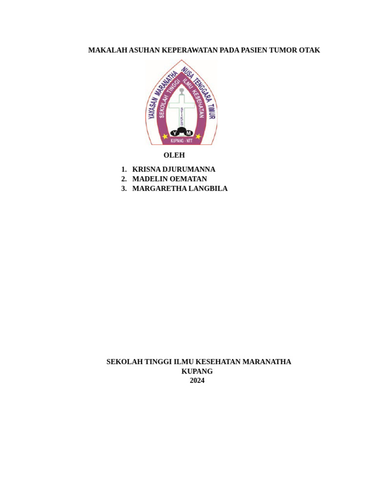 Makalah Asuhan Keperawatan Pada Pasien Tumor Otak | PDF