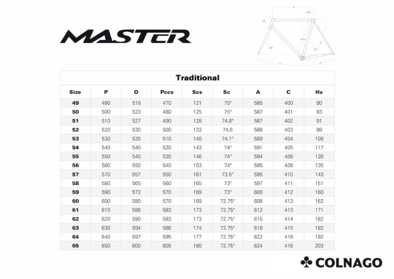 Colnago MASTER Geometry-2022 | PDF