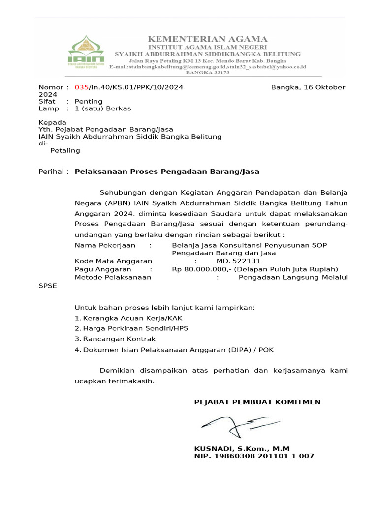 Dok Persiapan (Surat PPK-PP, Kak, HPS, Rancangan Kontrak, Dipa) | PDF | Bisnis | Teknologi ...