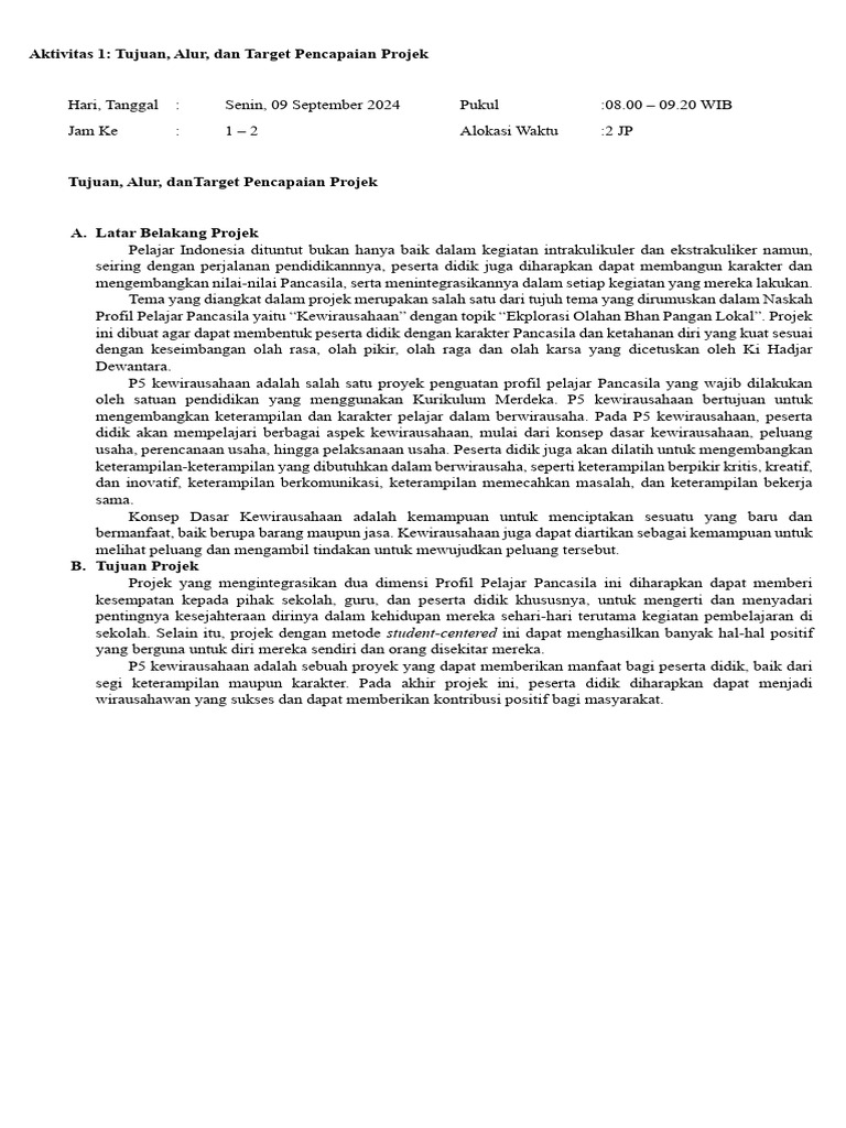 Tujuan, Alur Dan TPP | PDF | Karier & Perkembangan | Bisnis