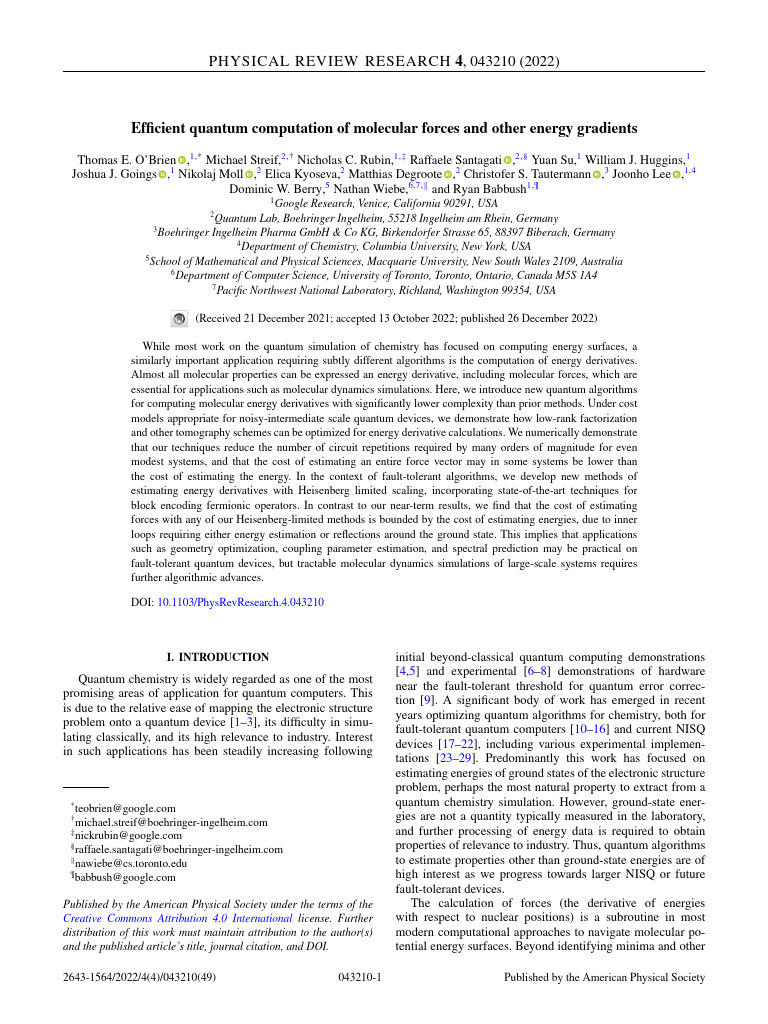 Physical Review Research, 043210 (2022) : 10.1103/physrevresearch.4. ...