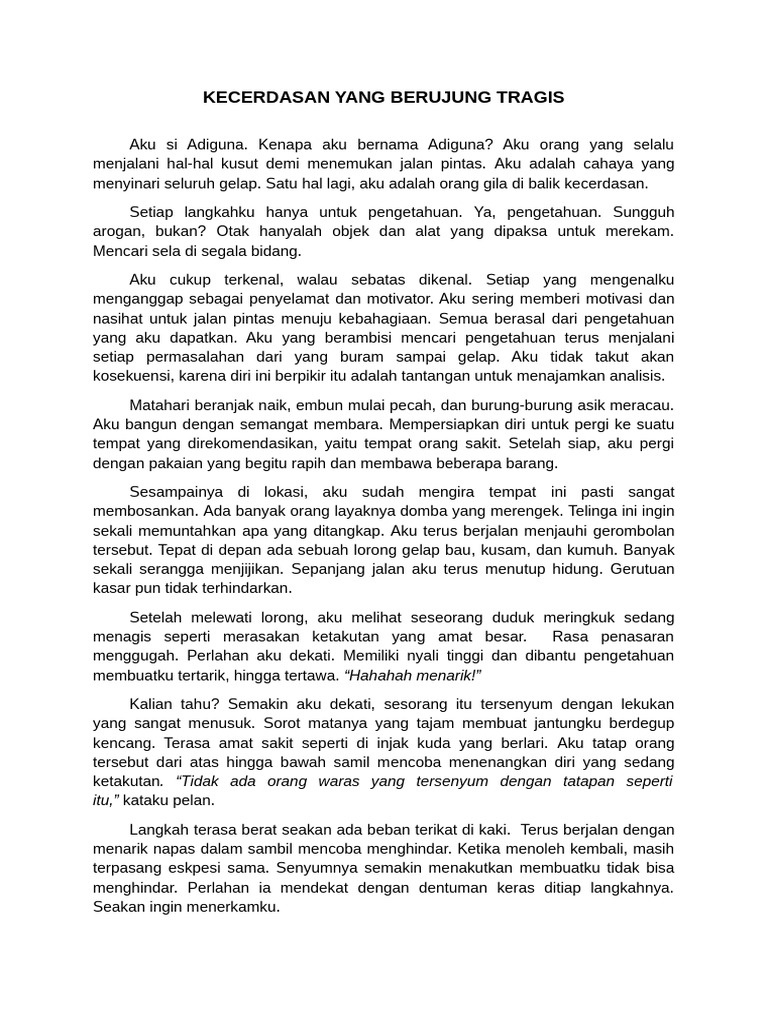 Kecerdasan Yang Berujung Tragis | PDF