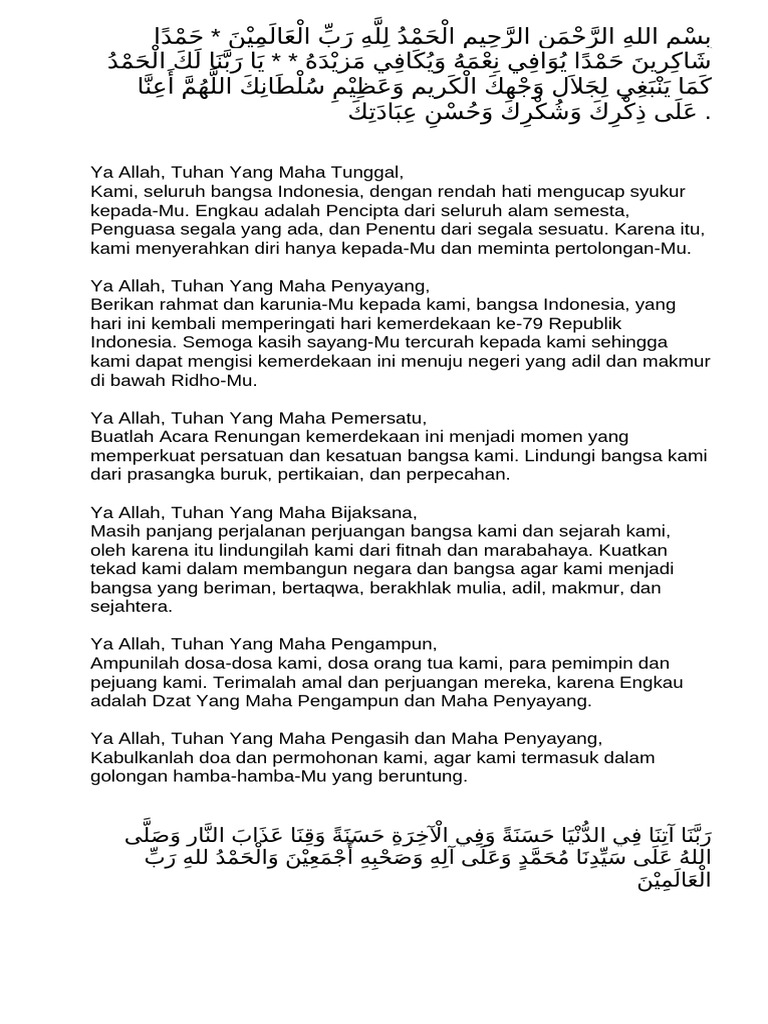 Doa Hut Ri | PDF | Kajian Bahasa Asing | Agama & Spiritualitas