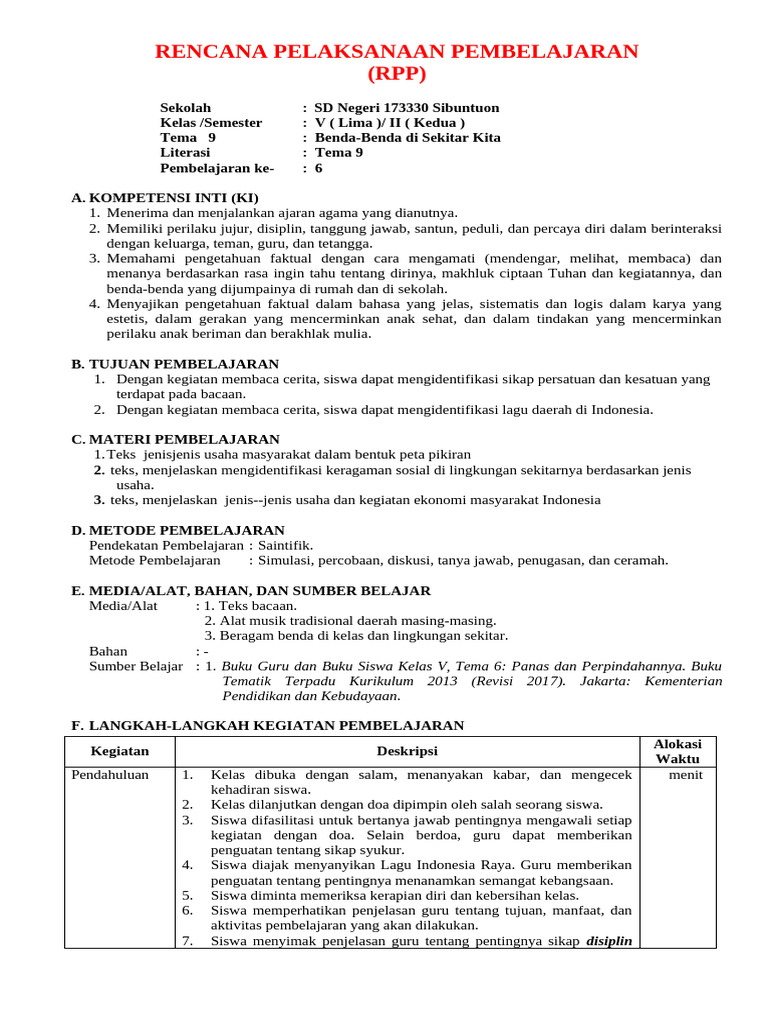Literasi Tema 9 A | PDF
