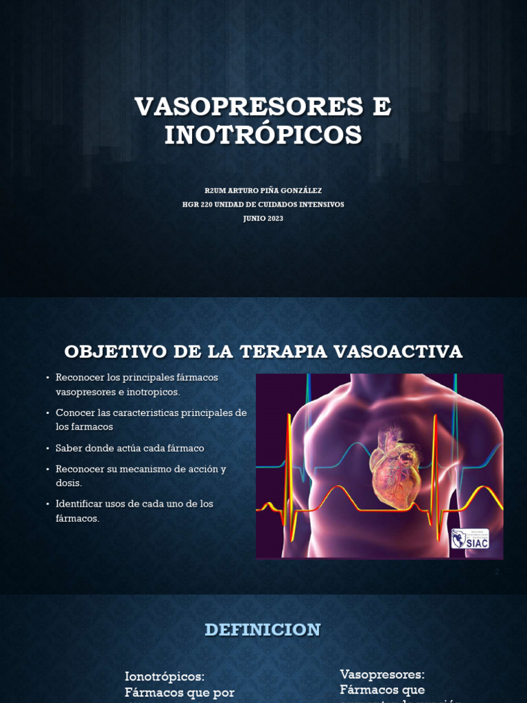 Vasopresores y Inotrópicos | PDF | Músculo | Glándula suprarrenal
