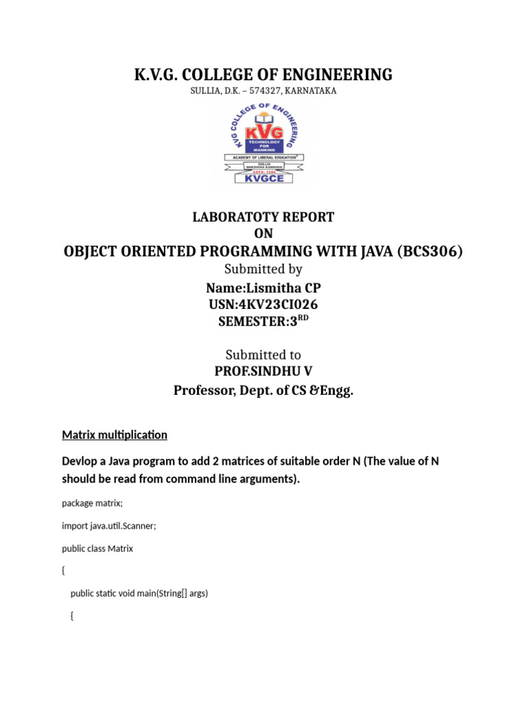 JAVA REPORT 2 | PDF | Method (Computer Programming) | Constructor ...