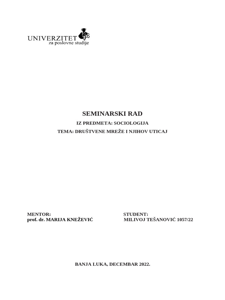 Drustvene Mreze - Sociologija | PDF