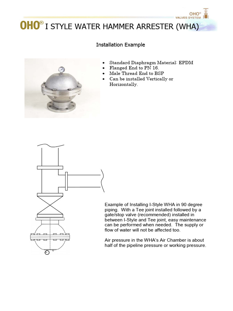 Water Hammer Arrester Installation | PDF