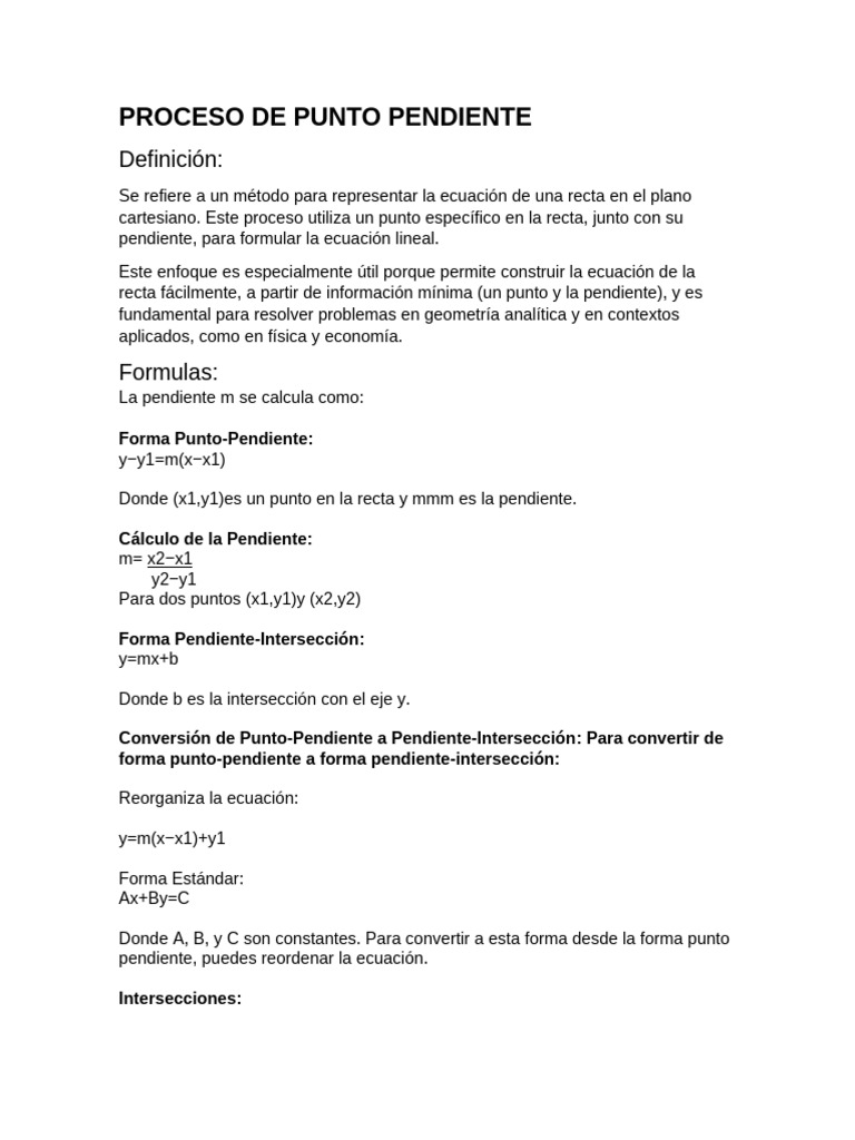 Proceso de Punto Pendiente | PDF | Ciencia y matemáticas | Tecnología