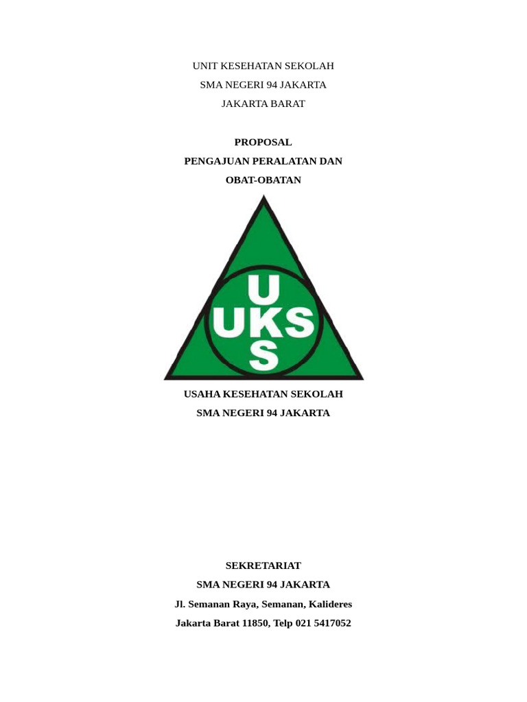 Proposal Pengadaan Obat UKS SMA 94 | PDF | Memasak, Makanan, & Anggur