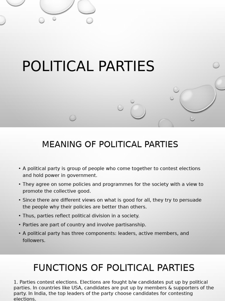 Understanding Political Parties and Their Functions | PDF | Political ...