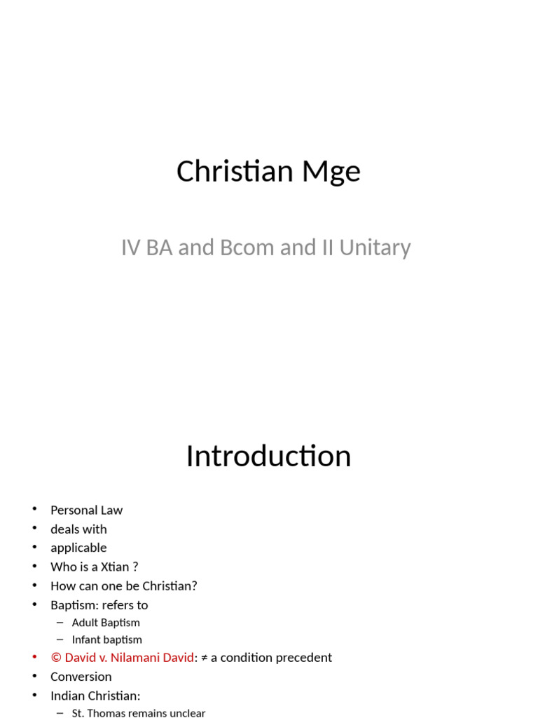 1) Indian Xtian Mge Act, 1872 | PDF | Baptism | Crimes