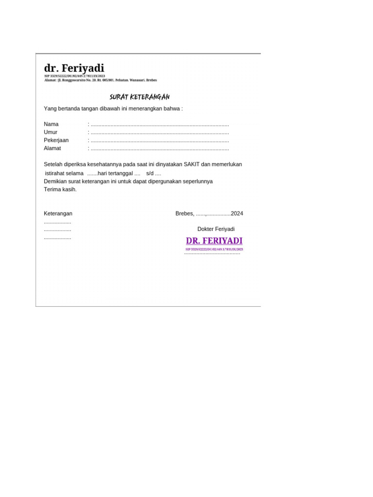 Surat Izin Kerja | PDF