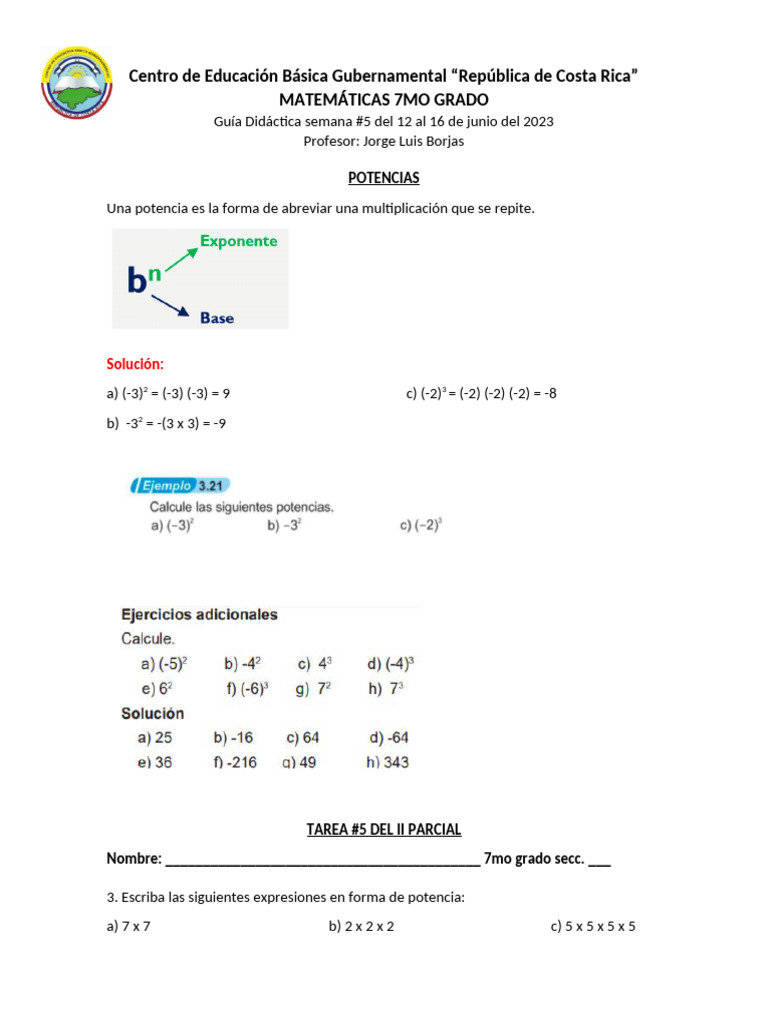 Guía Didáctica Matemáticas 7mo Semana #5 | PDF