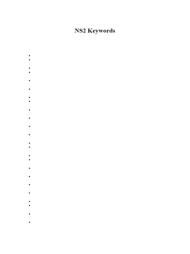 NS2 Keywords-Commands-Components | PDF | Transmission Control Protocol | Internet
