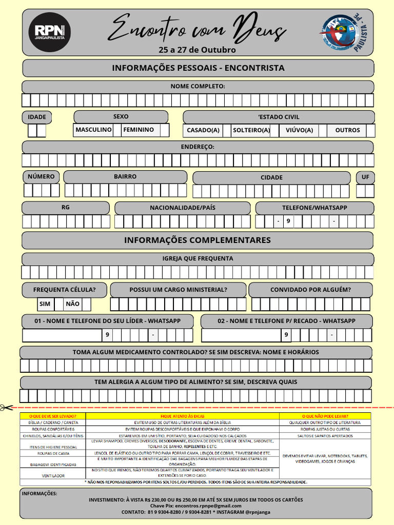 Fichas Encontro Com Deus | PDF