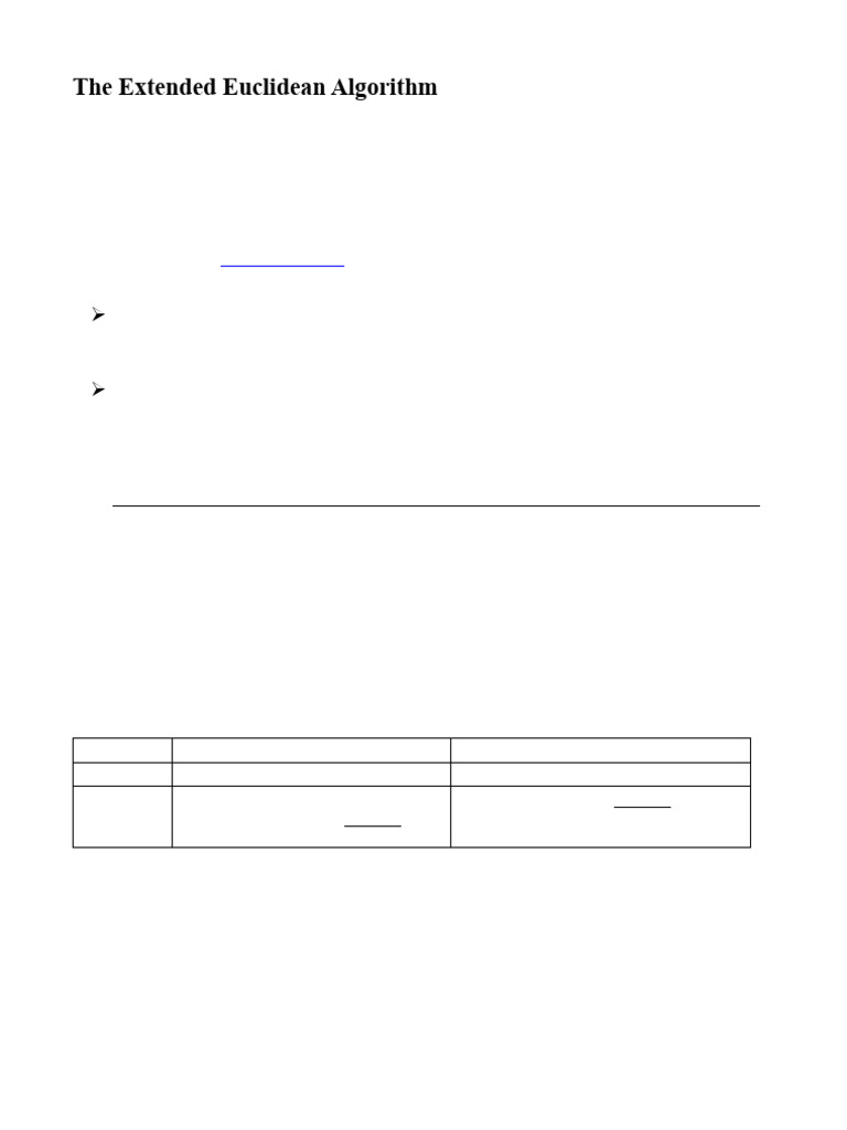 The Extended Euclidean Algorithm | PDF | Teaching Methods & Materials The Extended Euclidean Algorithm | PDF | Teaching Methods & Materials