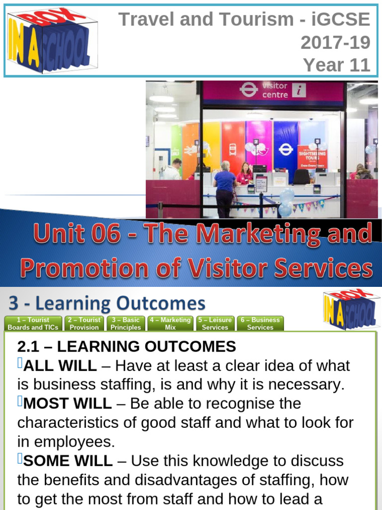 Unit 06 The Marketing and Promotion of Visitor Services | PDF | Tourism ...