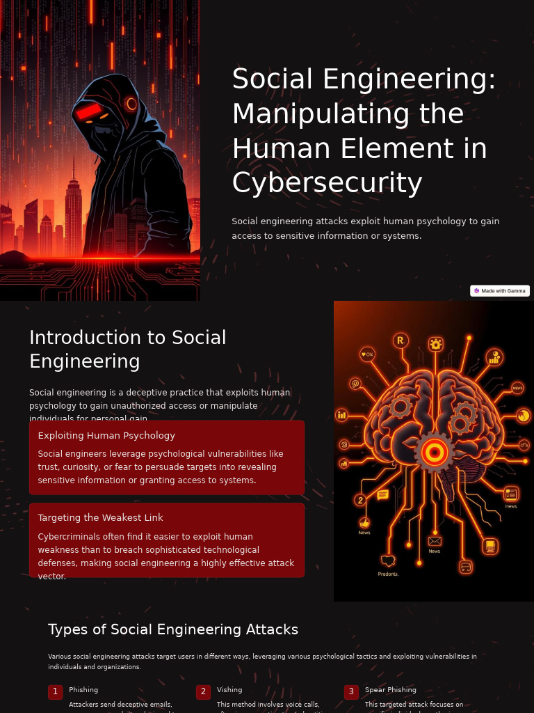Social Engineering Manipulating The Human Element in Cybersecurity | PDF | Phishing | Security