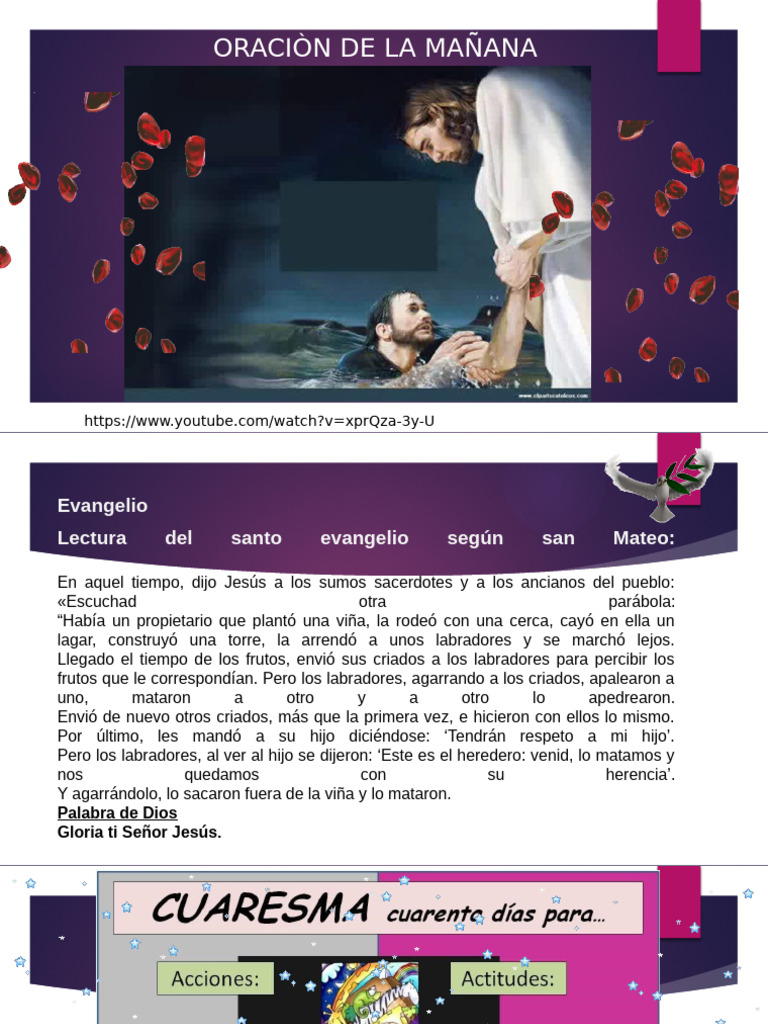 Oración de la Mañana y Evangelio de Mateo | PDF