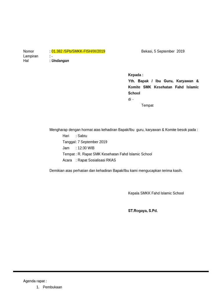 A. Undangan Rapat & Notulen RKAS | PDF