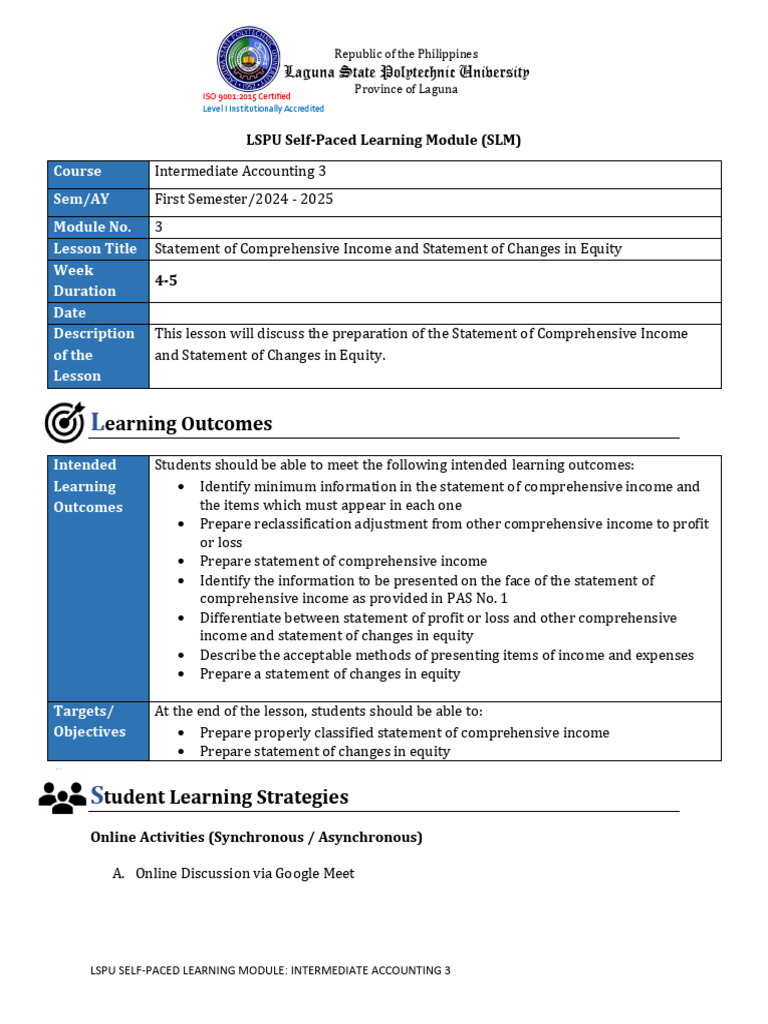 Module 3 Intermediate Accounting 3 Revised | PDF | Income Statement ...