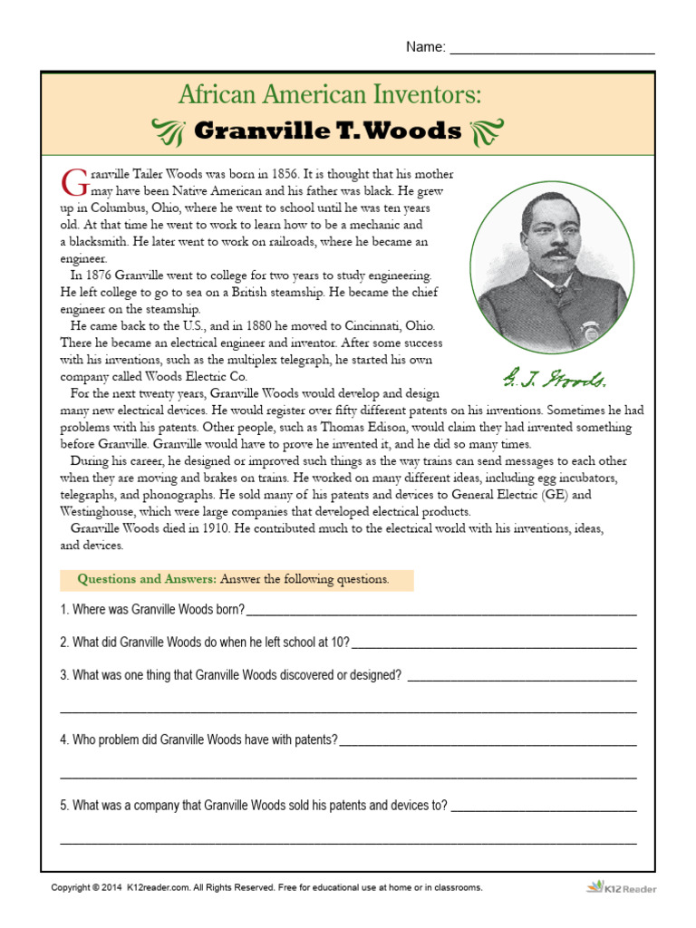 African American Inventors Granville T Woods | PDF | Engineering