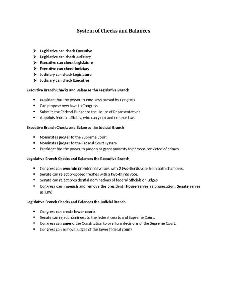 7__System of Checks and Balances | PDF