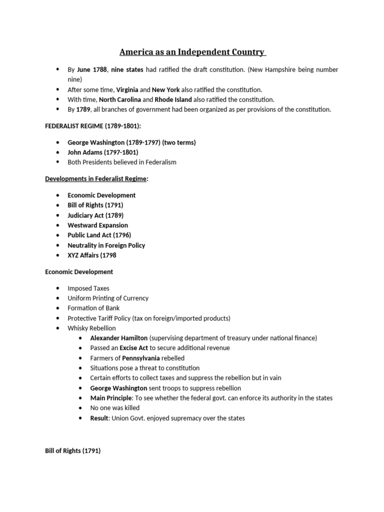 8 - America As An Independent Country | PDF | United States Bill Of ...