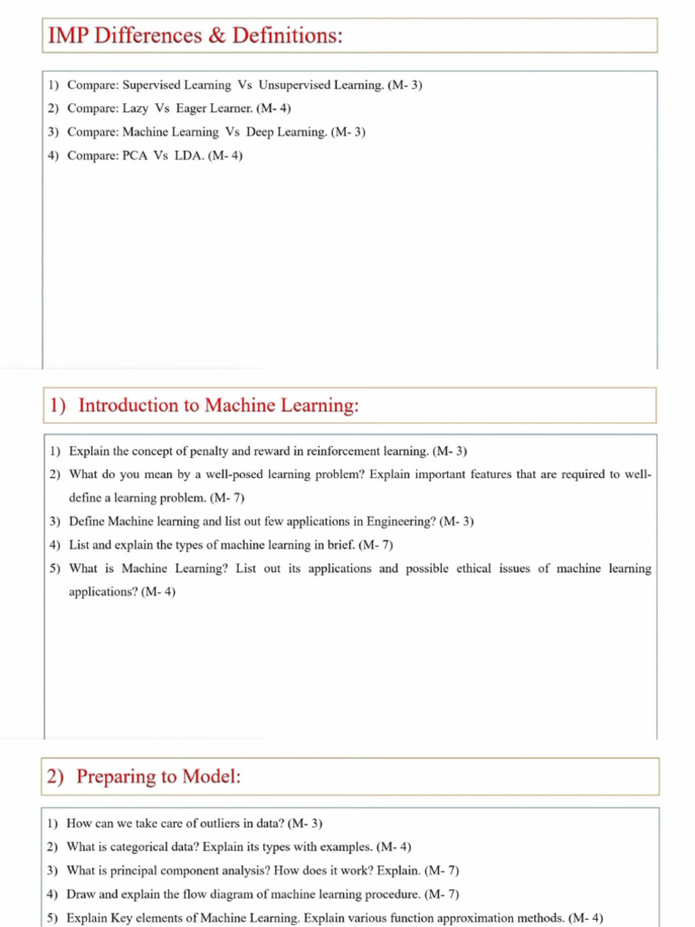 ML IMP Question | PDF