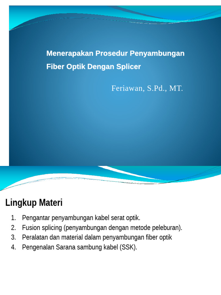 Prosedur Penyambungan Fiber Optic | PDF