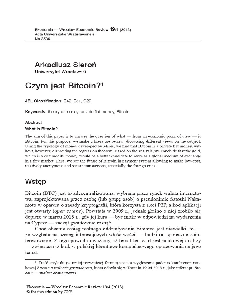 03 Sieron A Czym Jest Bitcoin | PDF
