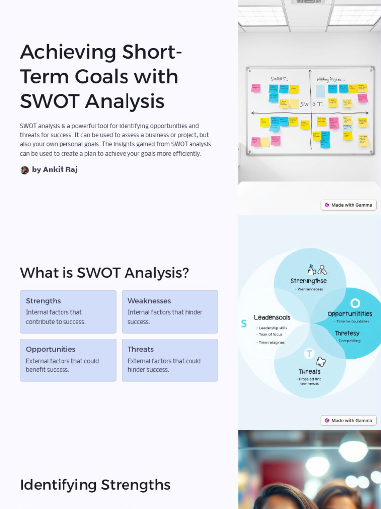 Achieving Short Term Goals With SWOT Analysis | PDF | Swot Analysis | Goal