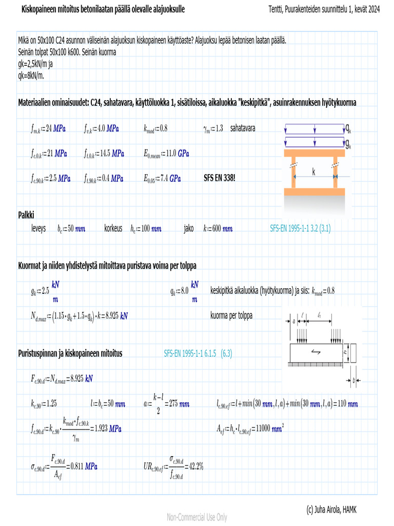 Kiskopaineen Mitoitus EN Murto | PDF