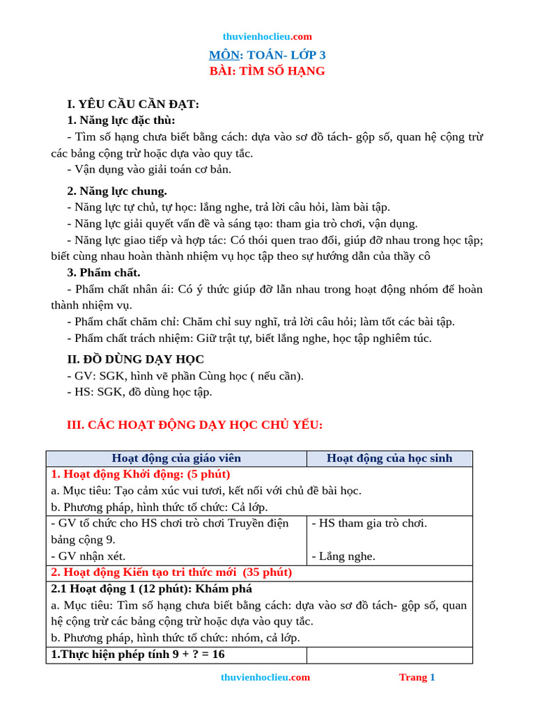 GA Toan 3 CTST Bai TIM SO HANG | PDF