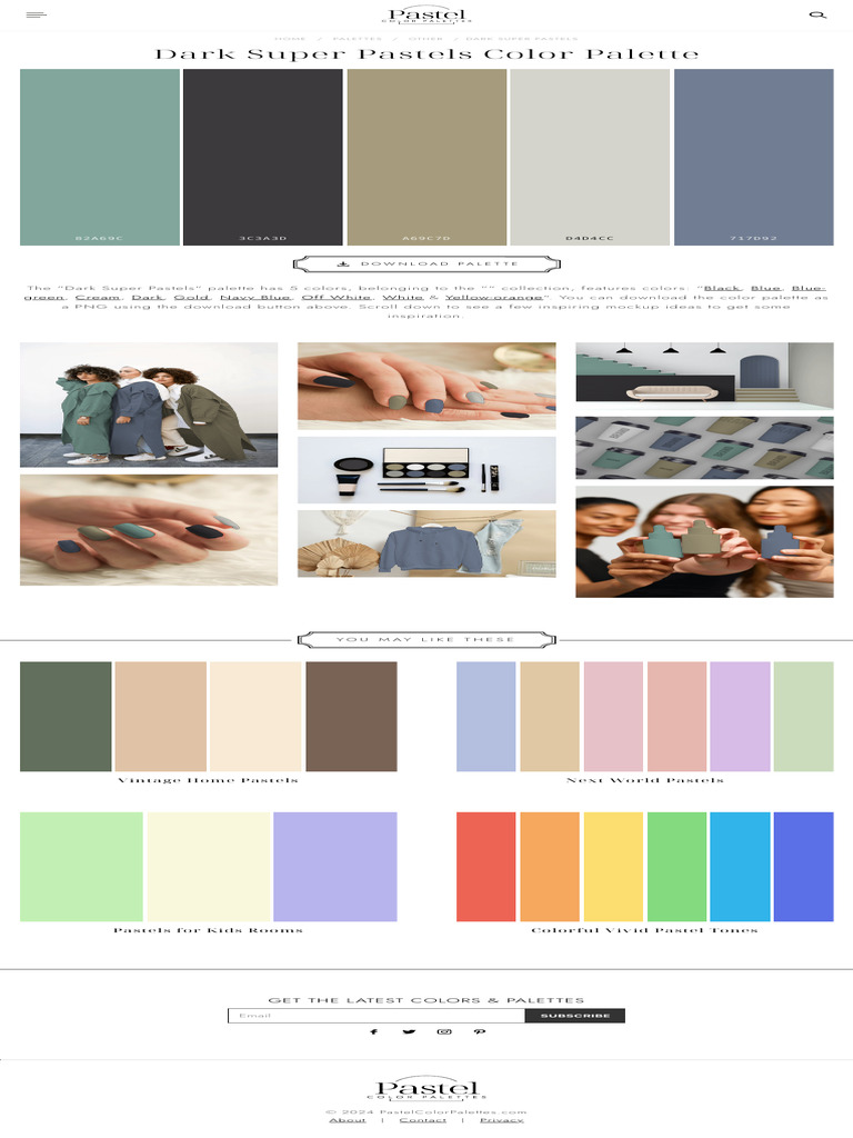 Dark Super Pastels - Pastel Color Palettes | PDF