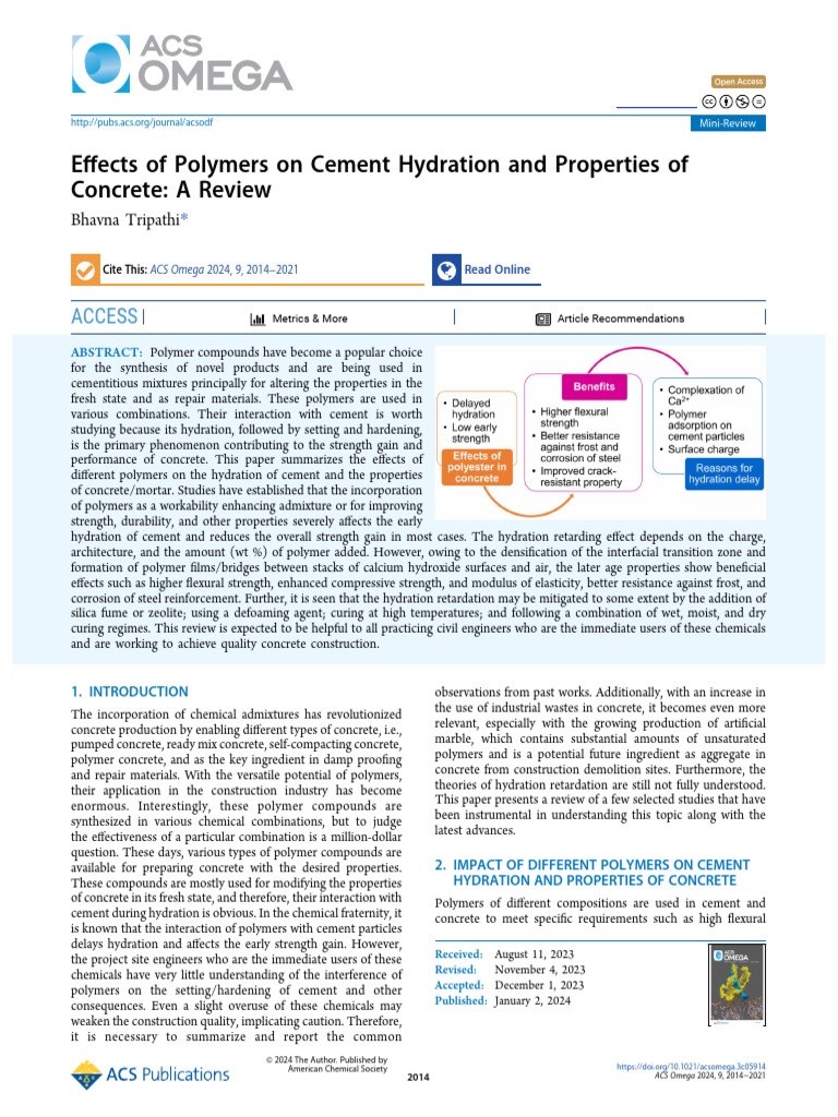 Effects of Polymers On Cement Hydration and Proper | PDF | Concrete ...