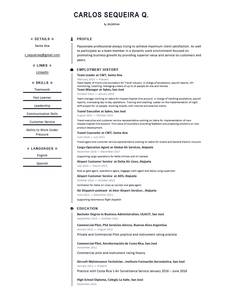 Carlos Sequeira - CV | PDF | Airport | Aviation