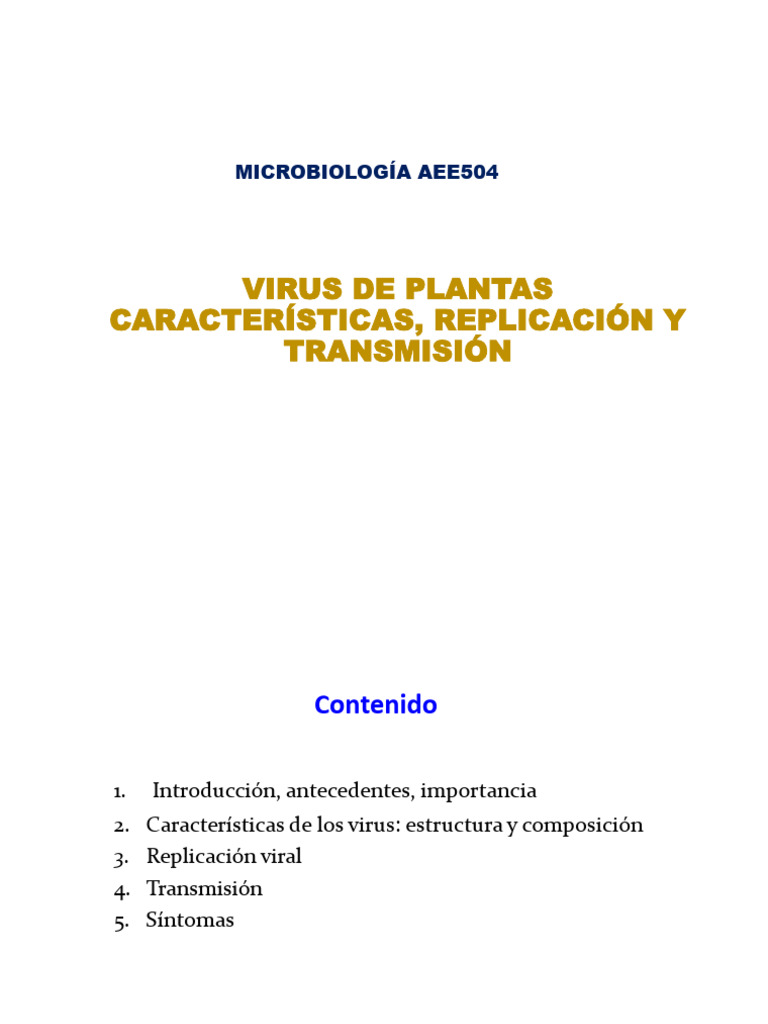 Virus de Plantas: Características y Transmisión | PDF | Virus | Infección