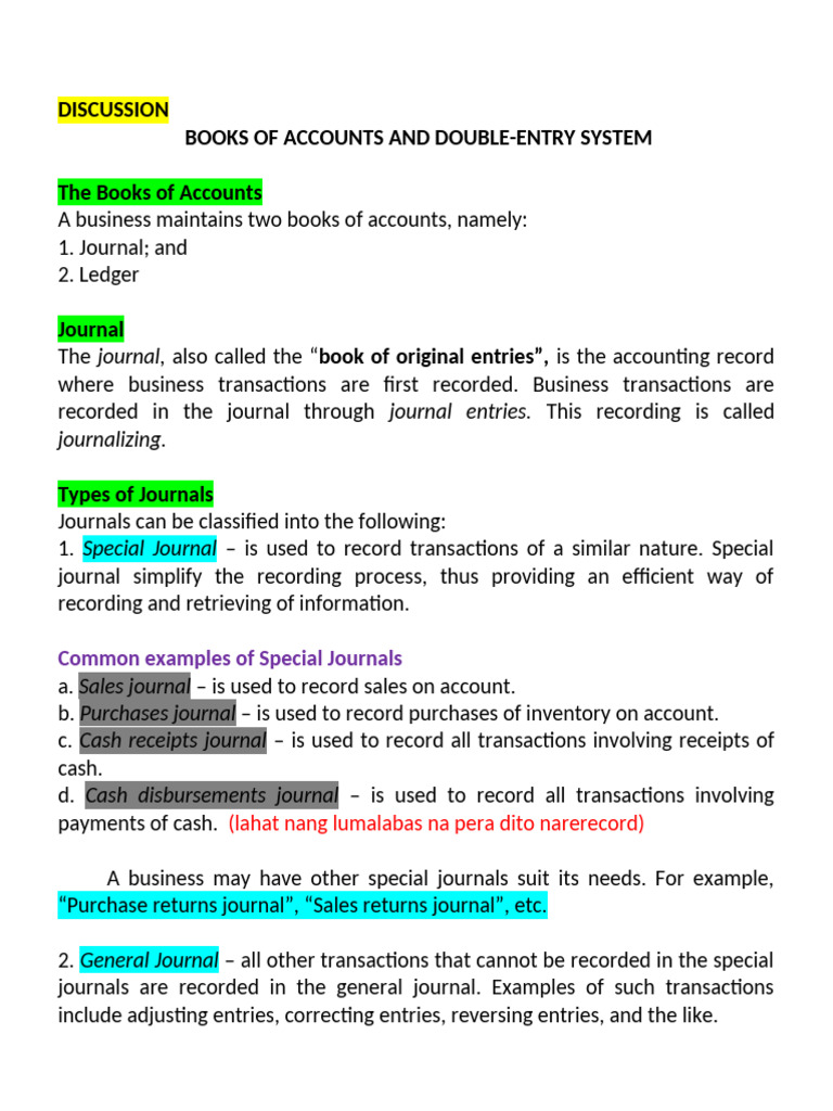 Overview of Books of Accounts | PDF | Debits And Credits | Equity (Finance)