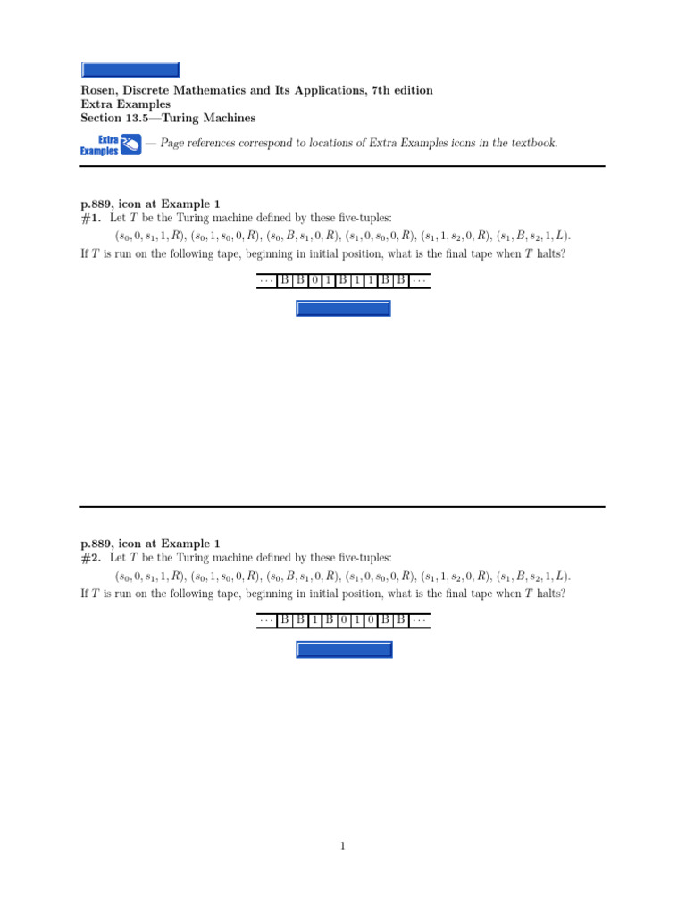 Rosen7eExtraExamples1305 | PDF | Mathematical Logic | Models Of Computation