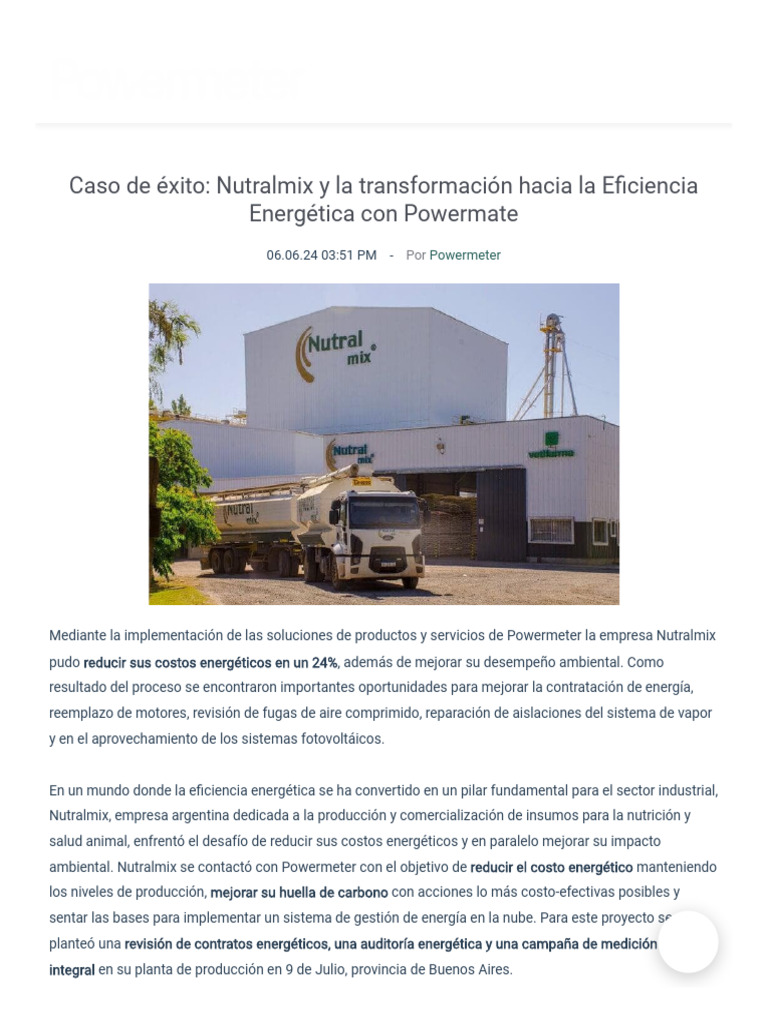 Caso - Exito - Nutralmix y La Transformación Hacia La Eficiencia Energética Con Powermate ...