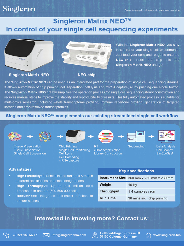 NEO Instrument Flyer | PDF | Dna Sequencing | Genetics
